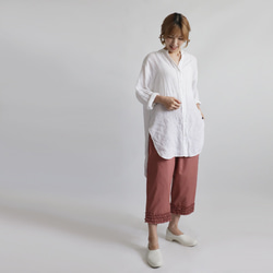 ⁑ラスト1 最終SALE 再入荷 85cm ギマ擬麻コットン 小花フリル裾パンツ ペグ ペチ ゆったり ピンク Y99U ロングパンツ ...