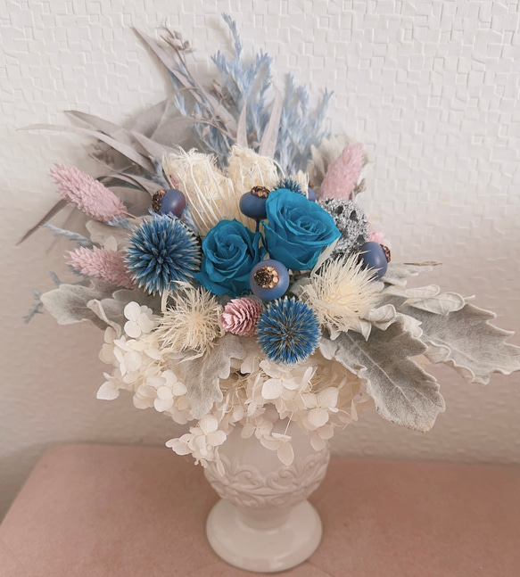 ️SALE ️ Blue BerryRose shower pot その他素材 shabby chic花工房 通販｜Creema(クリーマ)