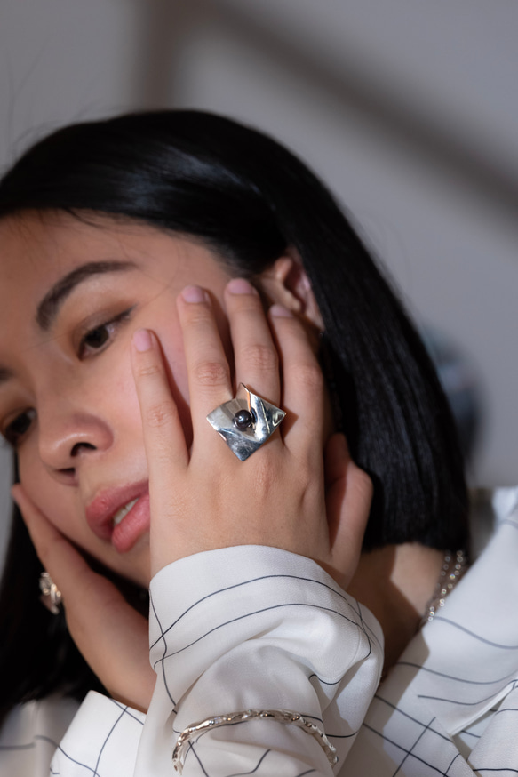 [结生SCART] Cope with life Ring スターリングシルバー スクエア回転リング 指輪・リング LYNLI Jewelry ...