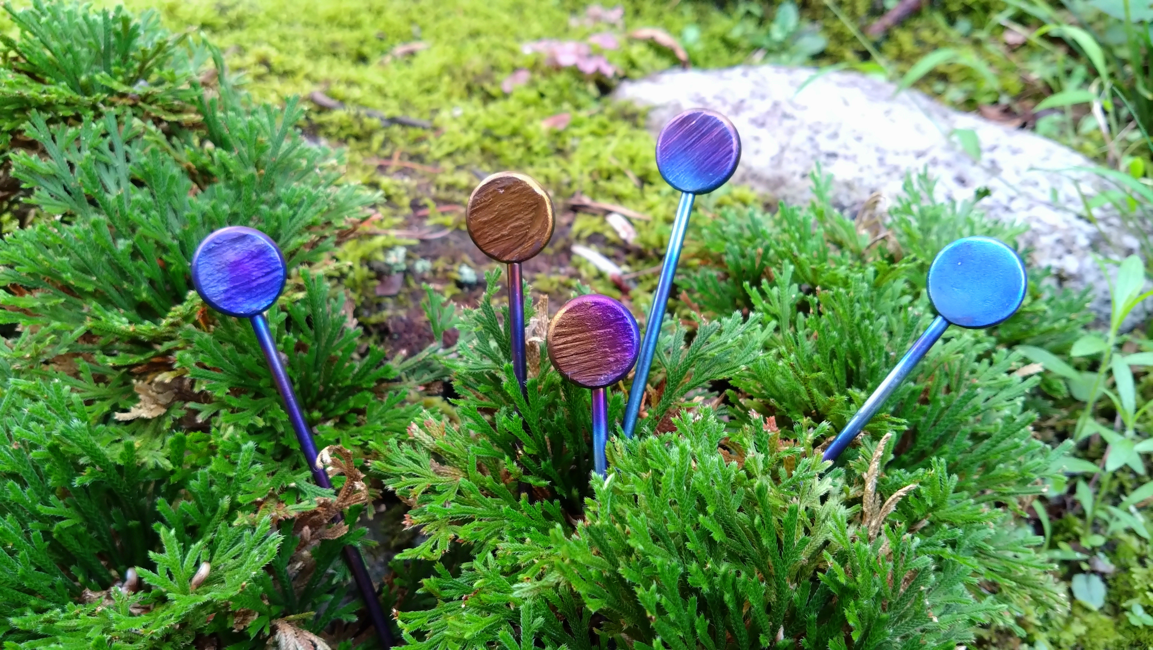 Hizm チタン製 角簪 カテドラル 銀無垢 純チタン 簪 15-18cm 軸太さ