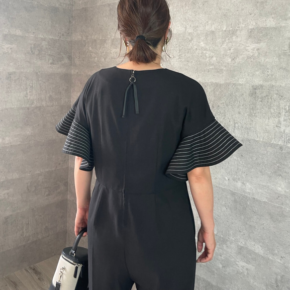 360°着映え♡お袖フリル刺繍 細見えリネンオールインワン【F】KMC-705 670661 オールインワン・サロペット keep my ...