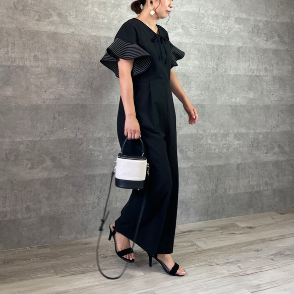 360°着映え♡お袖フリル刺繍 細見えリネンオールインワン【F】KMC-705 670661 オールインワン・サロペット keep my ...