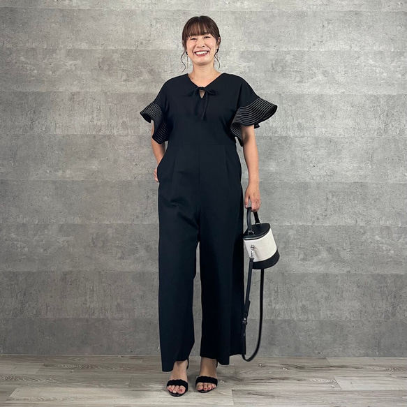 360°着映え♡お袖フリル刺繍 細見えリネンオールインワン【F】KMC-705 670661 オールインワン・サロペット keep my ...