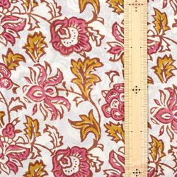 【アウトレット特価品】AKFBI011A19（GS415）インド バグルー ブロックプリント コットンボイル生地 生地 MALAIKA マラ ...