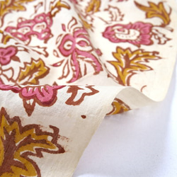 【アウトレット特価品】AKFBI011A19（GS415）インド バグルー ブロックプリント コットンボイル生地 生地 MALAIKA マラ ...