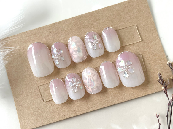 ネイルチップ シンプル グラデーション フラワー ネイルチップ（つけ爪） saaa_NR 通販｜Creema(クリーマ) 16257046