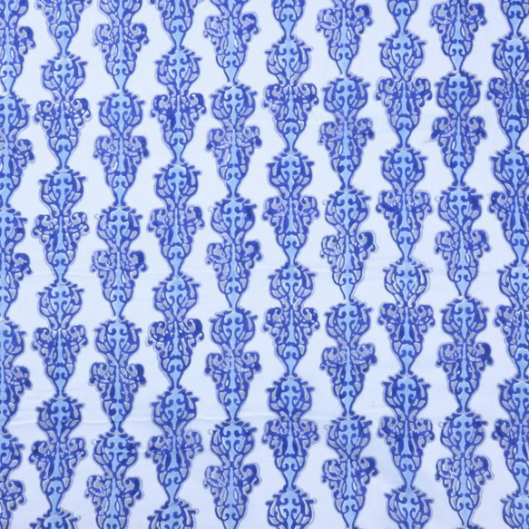 【アウトレット特価品】BLOCK80AST（GL096）インド サンガネール ブロックプリント コットン生地 生地 MALAIKA マライカ ...