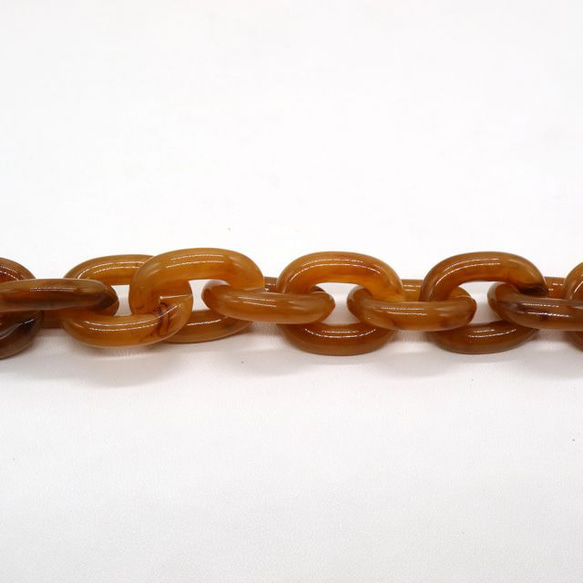 JV-AC-chain-010 チェリーブランド：オーバル ミルキーブラウン23×18mm【1m約77個】 ビーズ ジュリアン 通販 ...