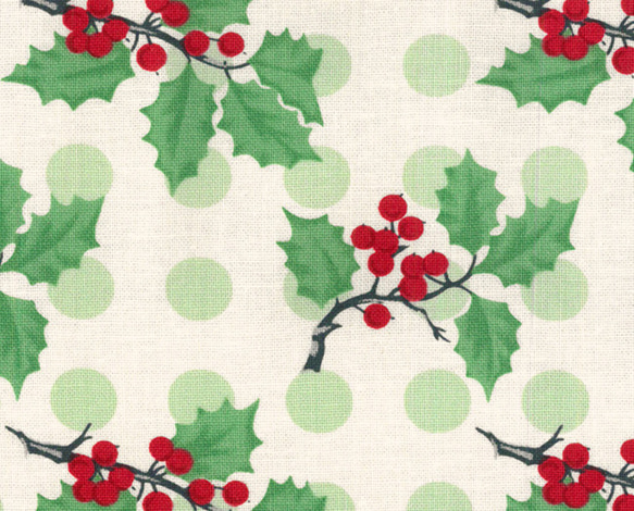 カットクロス！『Moda モダ HOLLY JOLLY クリスマス生地 ヒイラギ』～52㎝×50㎝でカット済み～ 生地 Blanc de ...