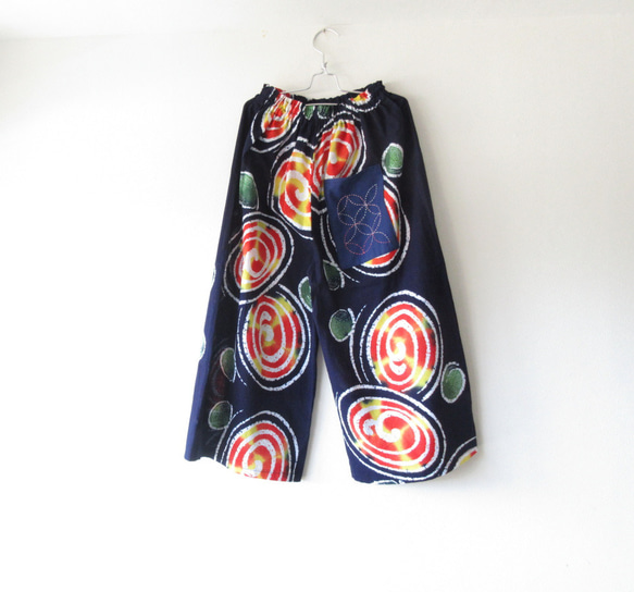 ☆浴衣ガウチョパンツ☆ポケット刺し子♪/31kg94 キュロット・ワイドパンツ Tiny garden* 通販 16274868｜Creema(クリーマ)