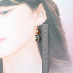 14kgf アンバー モンタナモスアゲート ピアス イヤリング ノンホールピアス 樹脂製ピアスに変更できます。 ピアス（フック・チェーン） en 通販 16276732｜Creema(クリーマ)