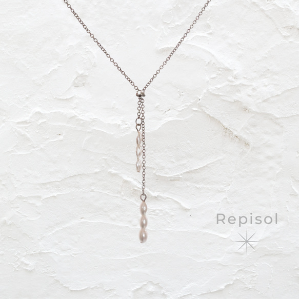 ラリエット ネックレス スライド式 パール /サージカルステンレス ネックレス・ペンダント Repisol 通販 16297199 ...