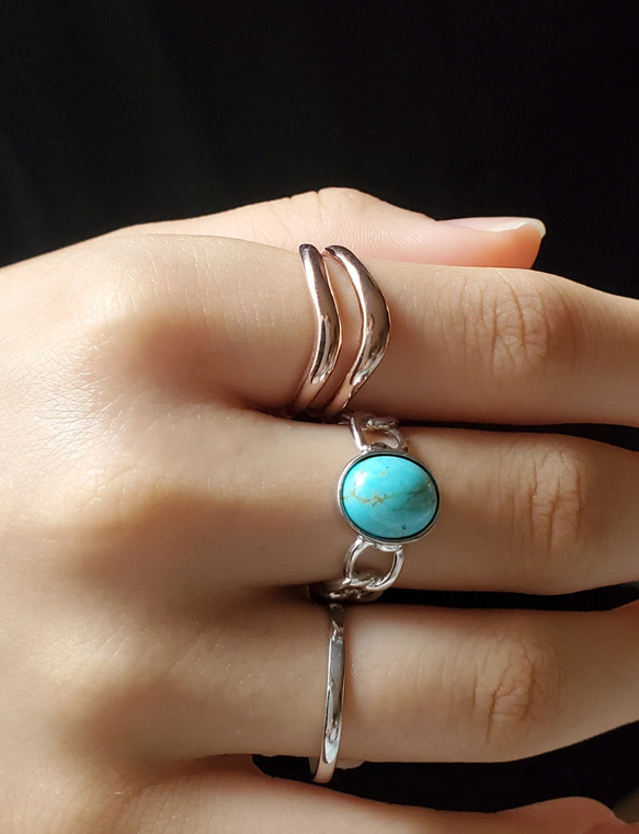 2連ウェーブシルバーダブルアーム上質なシルバーリングSV925（RS-237） 指輪・リング Ring and I 通販 16318427 ...