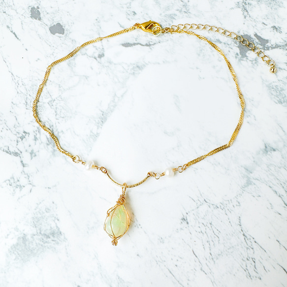 オーダー品 アンクレット 》オパール×淡水パール×14KGF アンクレット fetiche 通販 16328030｜Creema(クリーマ)