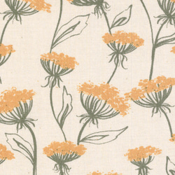 ハーフカットサイズ！『Moda モダ FLOWER POT 花柄 イエロー花 薄ベージュ地』～52㎝×50㎝でカット済 生地 Blanc de ...