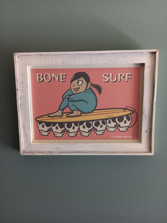 BONE SURF アート イラスト デザイン ポスター A4 A3 インテリア サーフィン イラスト takenokurashi 通販 ...