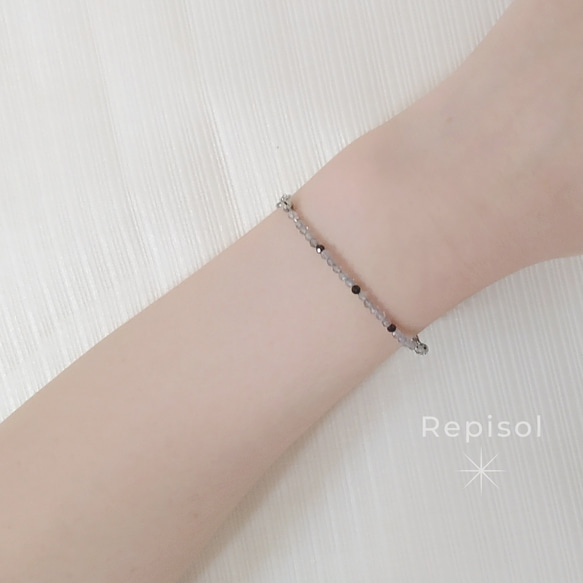 アレルギー対応 極細 天然石ブレスレット ラブラドライト ブレスレット Repisol 通販｜Creema(クリーマ)