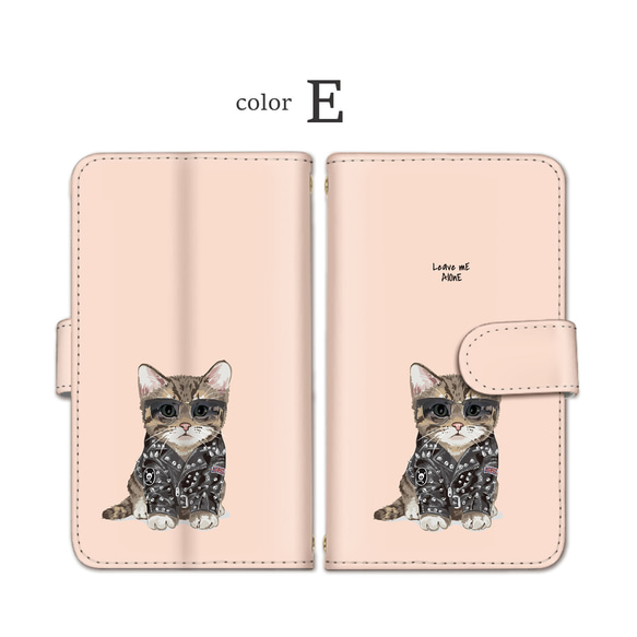 Rock Meow ロックテイストな猫柄手帳型スマホケース ブックタイプ ストラップホール付き animal_126 スマホケース・カバー ...