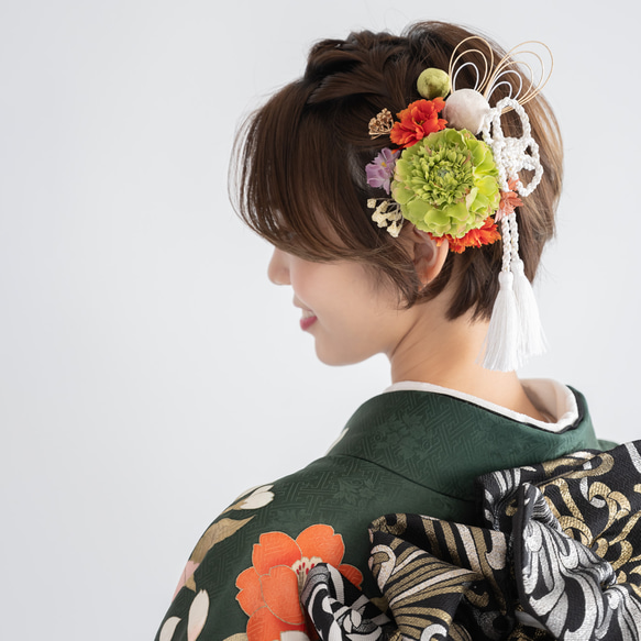 ショートヘアー・ベリーショートヘッドドレスM】成人式前撮り ショートヘアー・ベリーショートヘッドドレスM】成人式前撮り