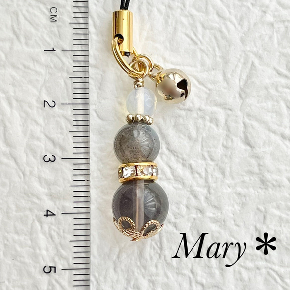 1377 シンセティックオパール×ラブラドライト×フローライト 天然石 お守り 携帯ストラップ Mary(メアリー) 通販｜Creema(クリーマ) 16402944