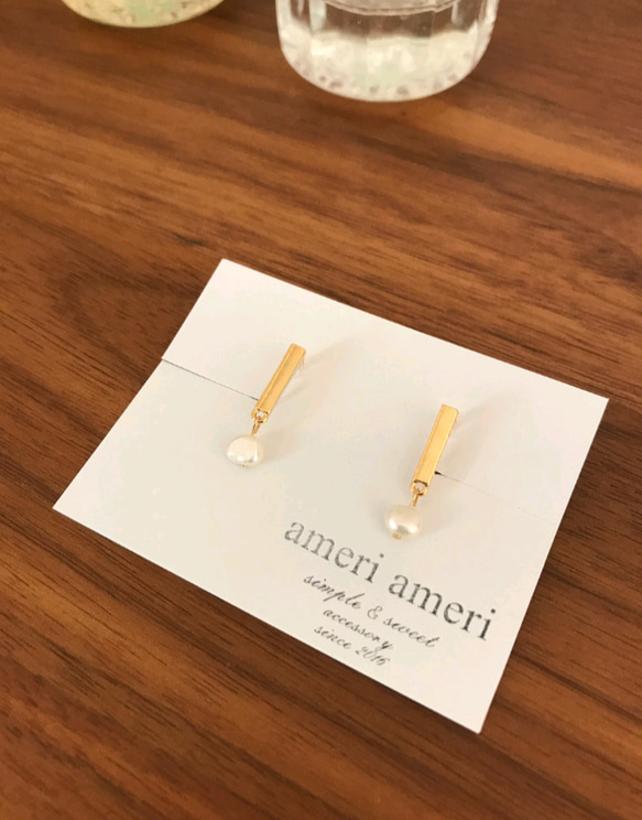 ワケありな逸品☆送料無料、入学式、卒業式 淡水パールとゴールドスティックピアス 数量限定 ピアス（スタッド・一粒） ameri ameri 通販 16403897｜Creema(クリーマ)