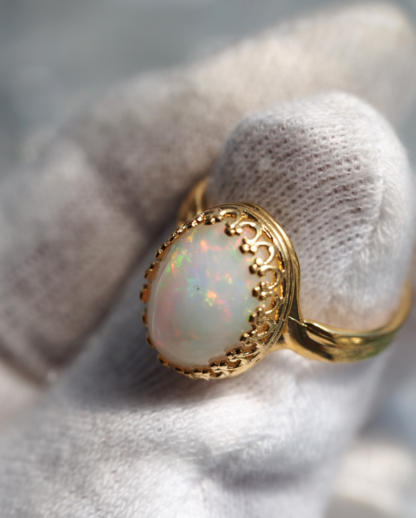 エチオピアオパール14 K14gf製クラウンリング 指輪・リング ケロリン堂 通販 16409489｜Creema(クリーマ)