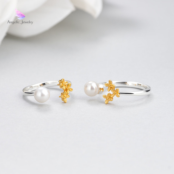金木犀とパールのリング 指輪・リング Angelic Jewelry 通販 16421760｜Creema(クリーマ)