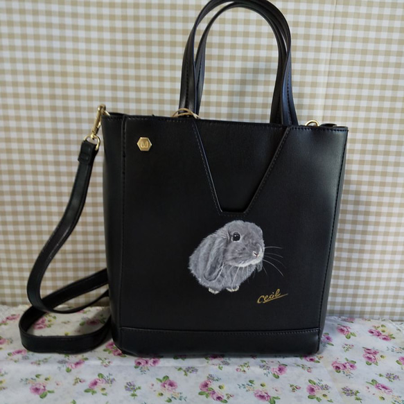 R-694 手描き うさぎのツーウェイバッグです 2wayバッグ CECIL 通販 16425840｜Creema(クリーマ)