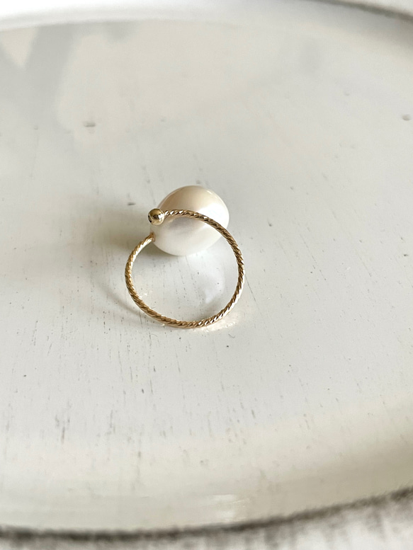 14kgf 大粒バロックパール フォークリング 指輪・リング marjoram 通販｜Creema(クリーマ) 16429201