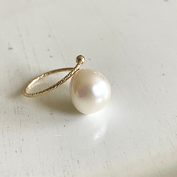 14kgf 大粒バロックパール フォークリング 指輪・リング marjoram 通販 16429201｜Creema(クリーマ)