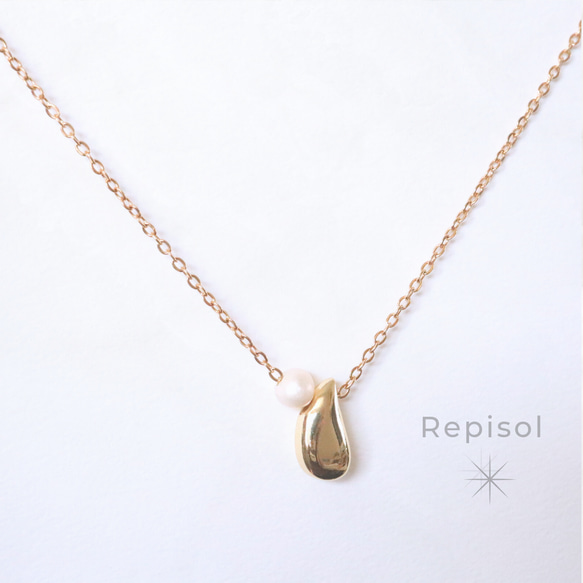 雫 ティアドロップ 一粒 淡水パール 真珠の涙 金属アレルギー対応/ サージカルステンレス ネックレス・ペンダント Repisol 通販 ...