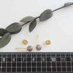 * 大人Braun* 6mmスモーキークオーツ ステンレスk18gpピアス,ノンホール可 ピアス（スタッド・一粒） hanauta 通販 16432756｜Creema(クリーマ)