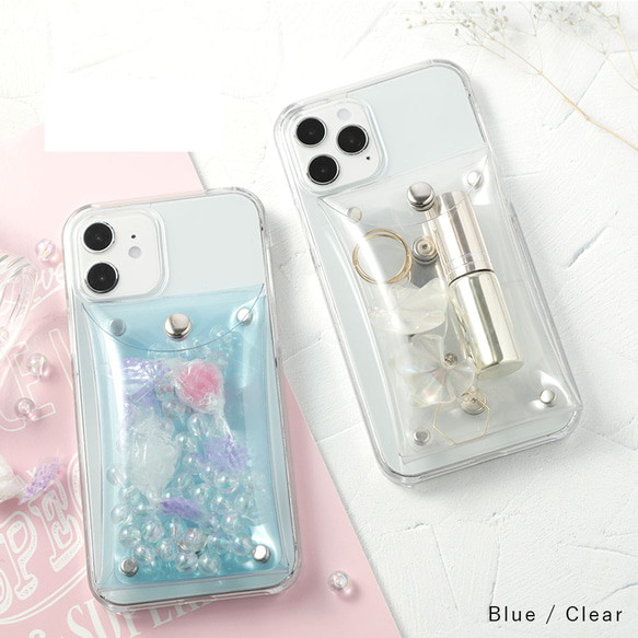 6色 PVC ポケット付 クリア スマホケース 透明 夏 海 推し活 6色 PVC ポケット付 クリア スマホケース 透明 夏 海 推し活