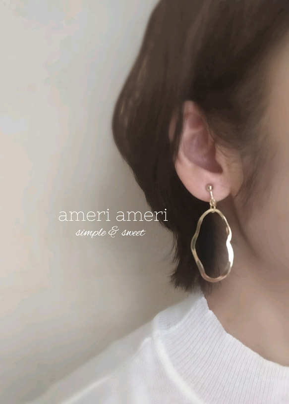 日頃の感謝品、送料無料☆ゴールドフープのシンプルイヤリング イヤリング・ノンホールピアス ameri ameri 通販 16447841｜Creema(クリーマ)