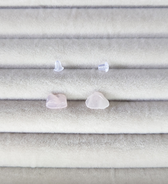 セット ローズクォーツ ピアス サージカル仕様 キャッチはシリコン [6] SRC_06 ピアス（スタッド・一粒） まかろに 通販 ...