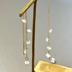 【ドリームクリスタル】14kgf ハーキマーダイヤモンドの雫アメリカンピアス ピアス（フック・チェーン） milimili901 通販｜Creema(クリーマ) 16468609