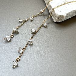 【ドリームクリスタル】14kgf ハーキマーダイヤモンドの雫アメリカンピアス ピアス（フック・チェーン） milimili901 通販｜Creema(クリーマ) 16468609