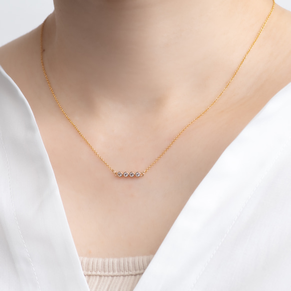 14kgf 4連ジルコニアネックレス アレルギー対応 ネックレス・ペンダント レモンソーダ 通販 16472235｜Creema(クリーマ)