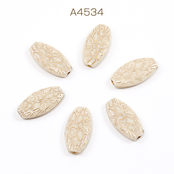 A4534 120個 アンティーク調アクリルビーズ オーバル 14.5×28mm 3X（40ヶ） ビーズ beads&parts【プロフ必読 ...