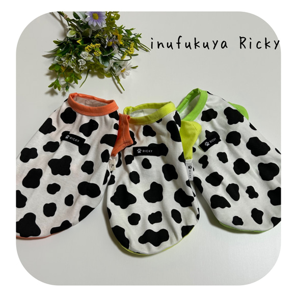 モーモー牛さんネオンカラーTシャツ【受注】犬服オーダー（SSS～LLL） 小型犬中型犬 ペット服・アクセサリー 犬服屋Ricky 通販｜Creema(クリーマ) 16503867