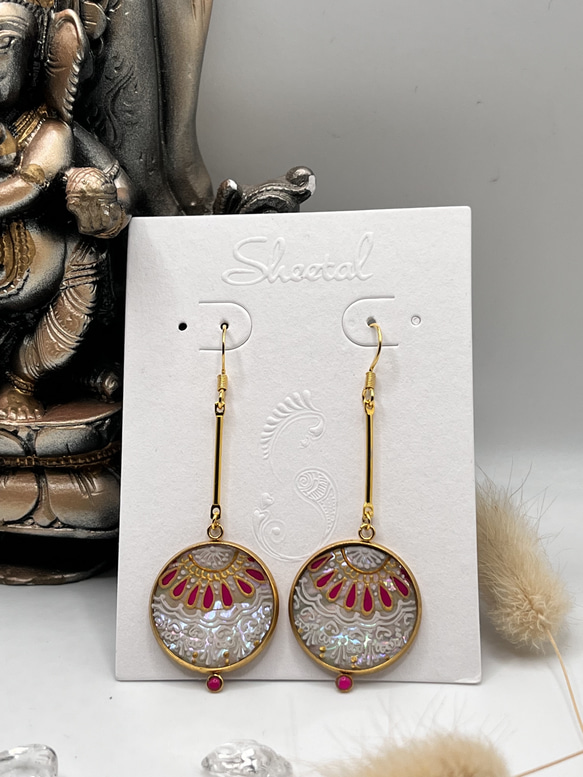Sheetal art 螺鈿work ピアス(イヤリングに変更可） ピアス（その他） Sheetal 通販｜Creema(クリーマ)