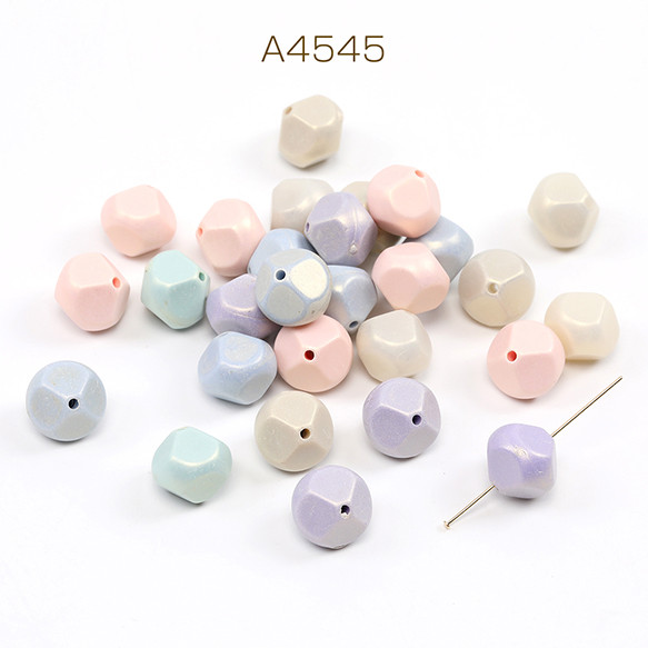 A4545 300個 パールビーズ ABS樹脂パールビーズ 不規則カットミックスオーロラカラー 3X（100ヶ） パール beads ...