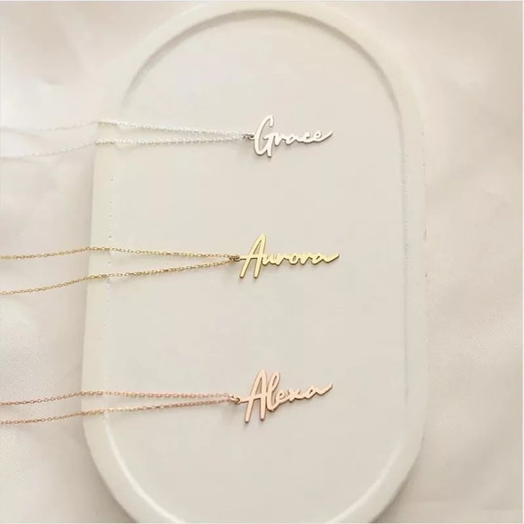 金アレ対応 316L written vertically name order necklace (0147) ネックレス・ペンダント ...