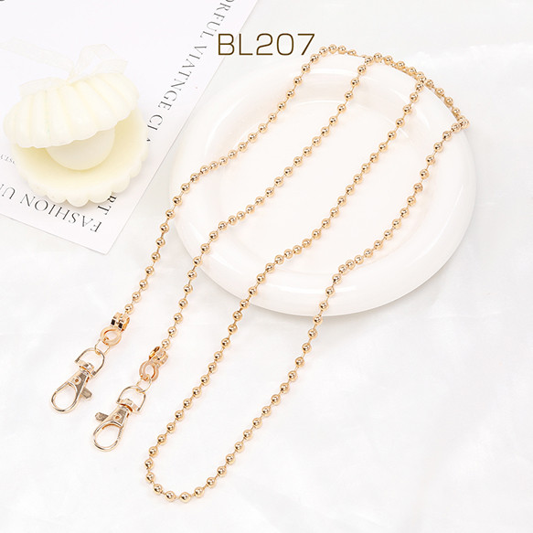 BL207 2本 チェーンショルダー持ち手 0.5×120cm ゴールド 2X（1本） その他素材 beads&parts【プロフ必読】 通販 ...