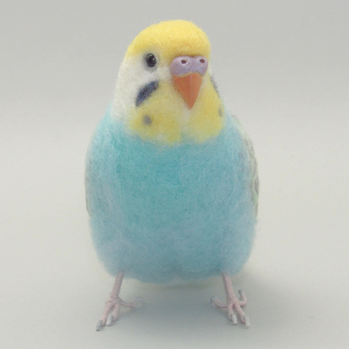本トリ No.103 セキセイインコ レインボー 3号 / 羊毛フェルト 本トリ No.103 セキセイインコ レインボー 3号 / 羊毛フェルト