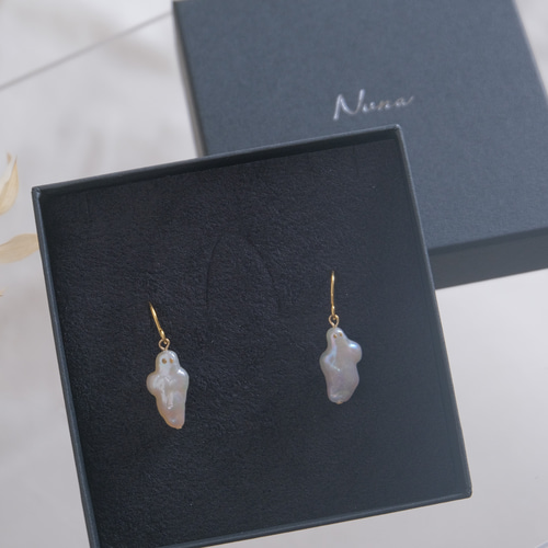 金継ぎパールおばけちゃん Draugur earring ゴースト バロック 金継ぎパールおばけちゃん Draugur earring ゴースト バロック