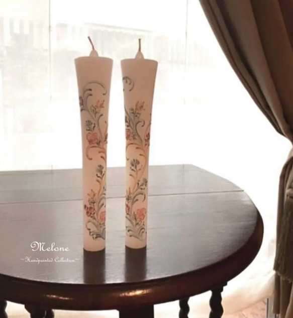 CANDLE COLLECTION＊Handpainted Dinner Candles ヨーロピアンペインティング キャンドル・キャンドルホルダー melone_生活に花束を 通販 ...