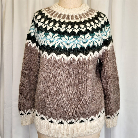 アイスランド ロピーセーター アニバーサリー 丸ヨーク ベージュ グリーン ブルー 青 ニット・セーター あみもの屋 通販 16543048 ...