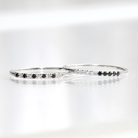 Tiny Pave RING of Monotone CZ / SV925 ≪送料無料≫ モノクロ 白黒 指輪・リング Kumpel by p 通販 16548206｜Creema(クリーマ)