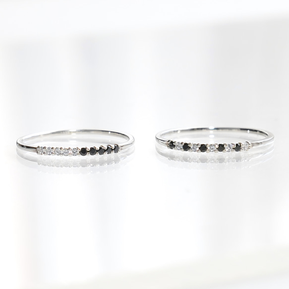 Tiny Pave RING of Monotone CZ / SV925 ≪送料無料≫ モノクロ 白黒 指輪・リング Kumpel by p 通販 16548206｜Creema(クリーマ)